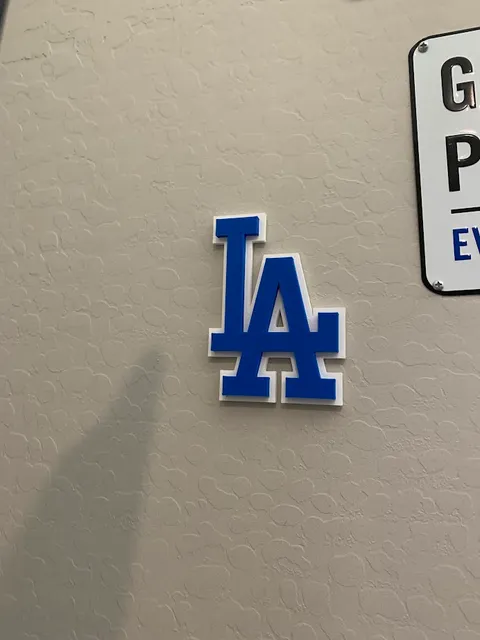 Make of LA Dodgers Logo Plaque by jdavison | Download free STL model ...