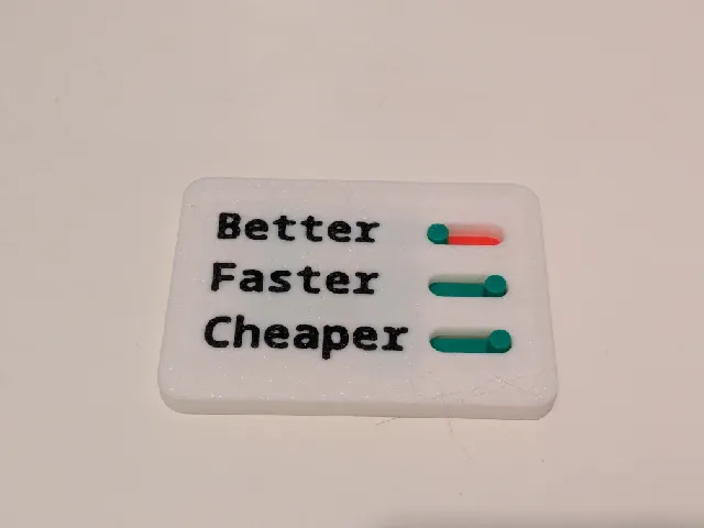 Better, Faster, Cheaper: Pick any two by sdfgeoff | Download free STL ...