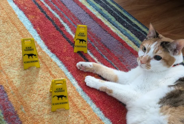 Cat Vomit Caution Sign (V2 Better Hinge) by Hobo4ssassin | Download ...