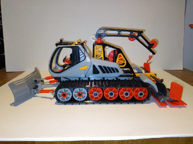 Make of Yellow Modern Snowcat / Snow Groomer with Movements by Benoît ...