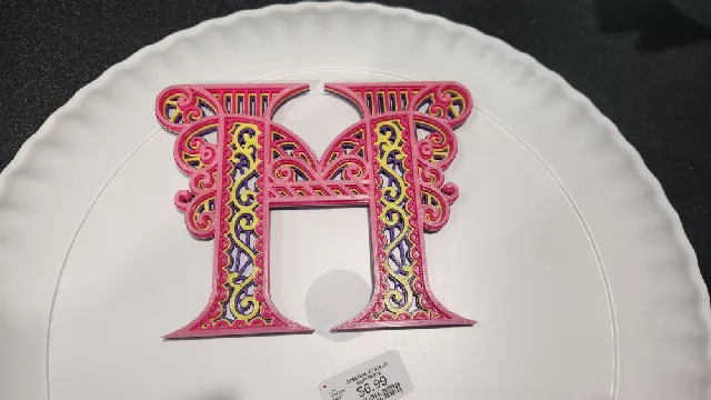 Ornate Letter H Monogram by Art G | Download free STL model ...