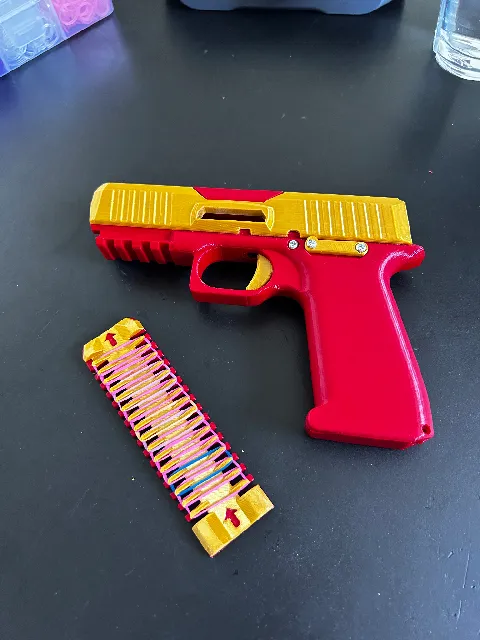 Make of Updated Mag Fed Mini Rubber Band Gun (no back hook jamming) by ...