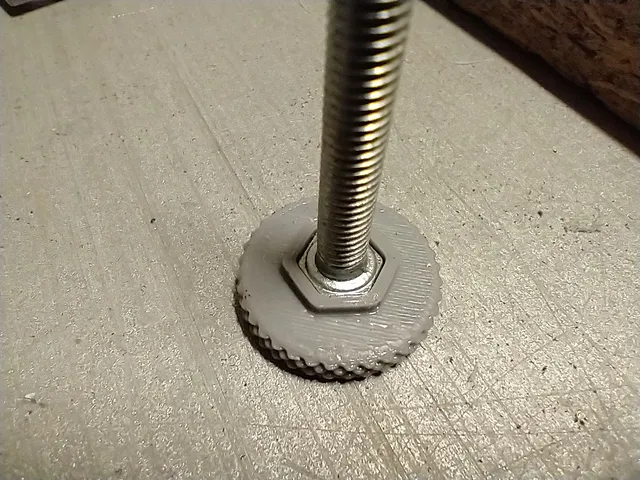 Make of M5 press-fit thumb screw and captive nut for Sneaks ...