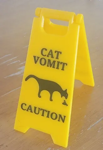 Cat Vomit Caution Sign (V2 Better Hinge) by Hobo4ssassin | Download ...