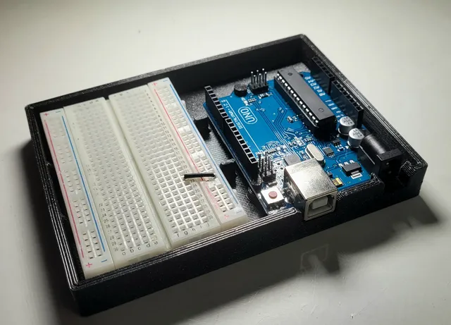 arduino uno + breadboard holder by adam ho | Download free STL model ...