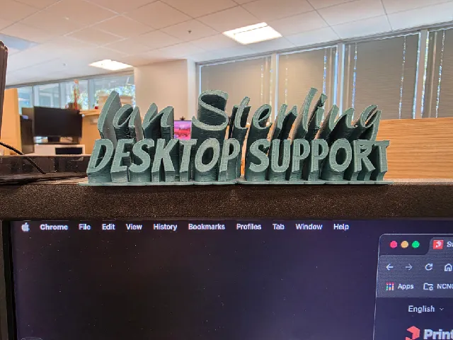 Sweeping 2-line name plate by Makkuro | Download free STL model ...