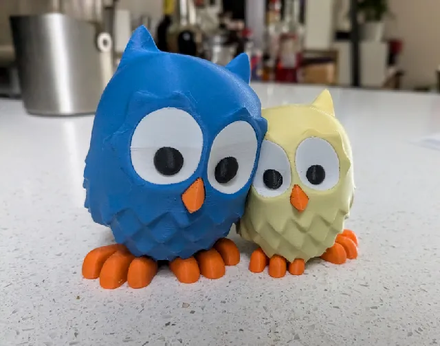 Make of Cuddling Owls (multi-material) by EvilHipi | Download free STL ...