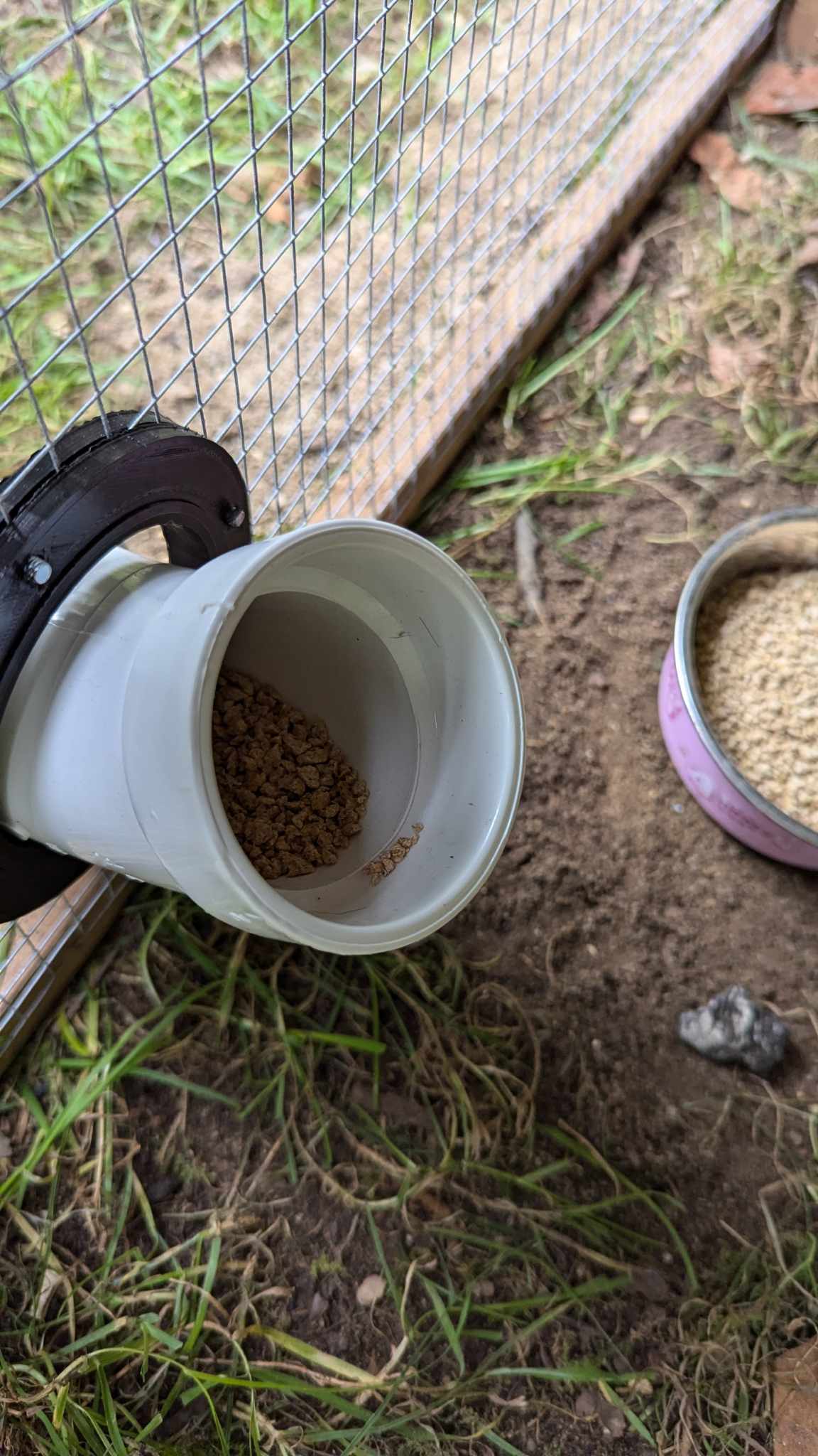 Chicken coop 2" PVC pipe feeder mounts and funnel by ou2mame | Download ...