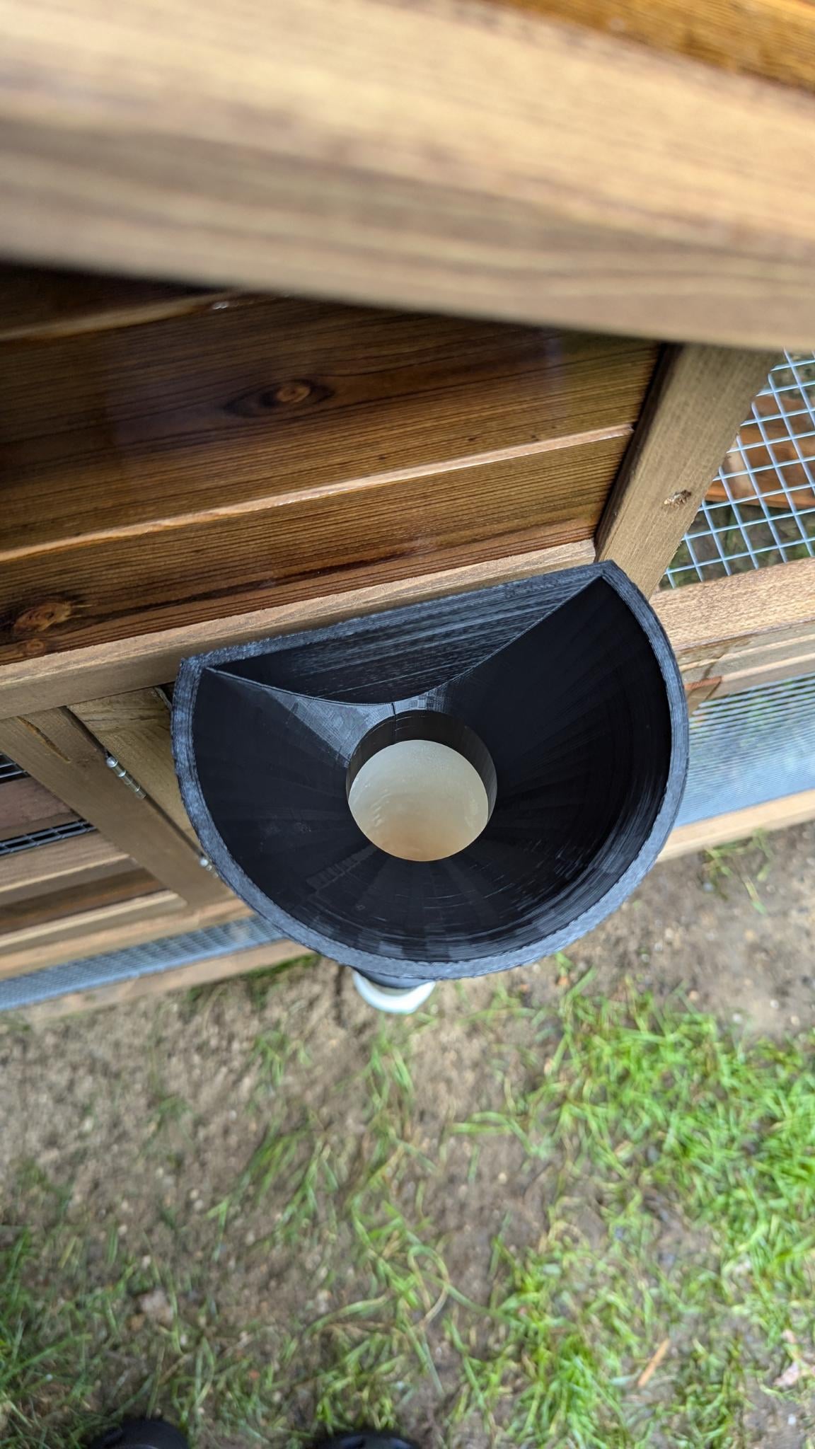 Chicken coop 2" PVC pipe feeder mounts and funnel by ou2mame | Download ...