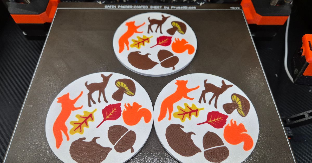 Coaster AUTUMN/FALL by HS 3DPrint | Download free STL model ...