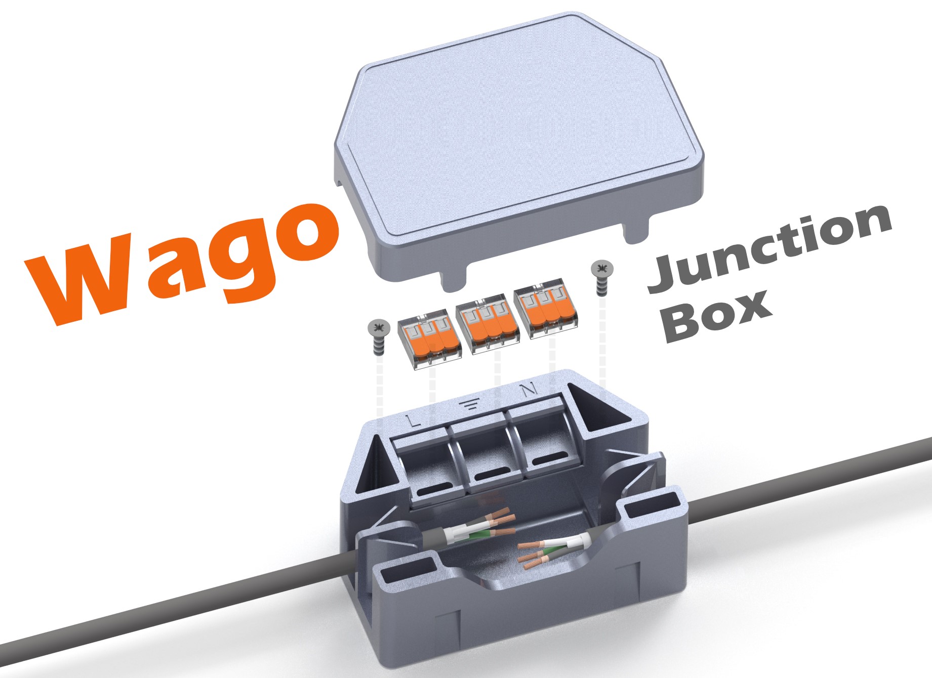 Wago Junction Box - In Line 3x3 by VC Design | Download free STL model ...
