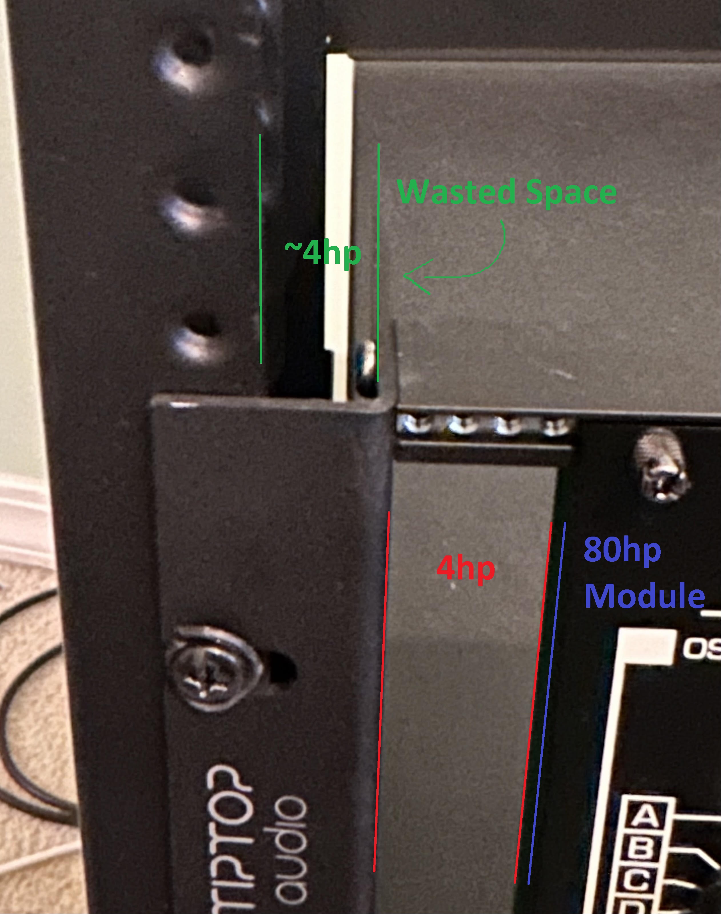 Slim 3U Eurorack 19" Rack Ears for Synthrotek Rails / Standalone Open ...