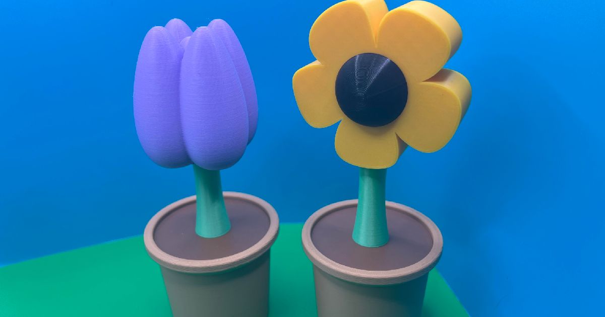 Pot Pals: Potted Desk Plants by DakotaWLacy | Download free STL model ...