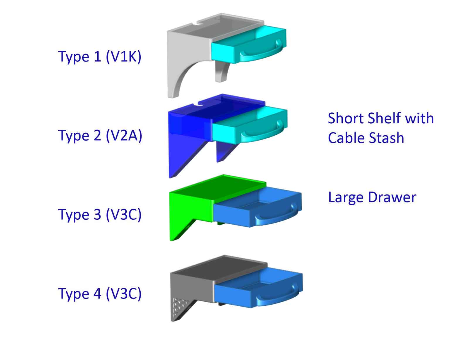 Small Shelf with a Drawer and Cable Stash For 3M Command Strips ...