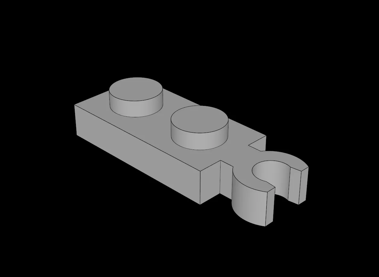 Lego Compatible (78256.dat) Plate 1 x 2 with Clip Vertical on End by ...