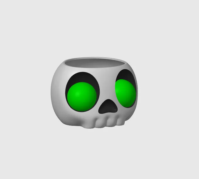 Skull with Eyeballs Bin by Built_Over_Bot | Download free STL model ...