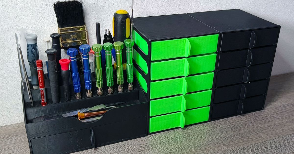 DOUBLEWIDE STACKABLE MODULAR DRAWER ORGANIZER by Just Makin | Download ...