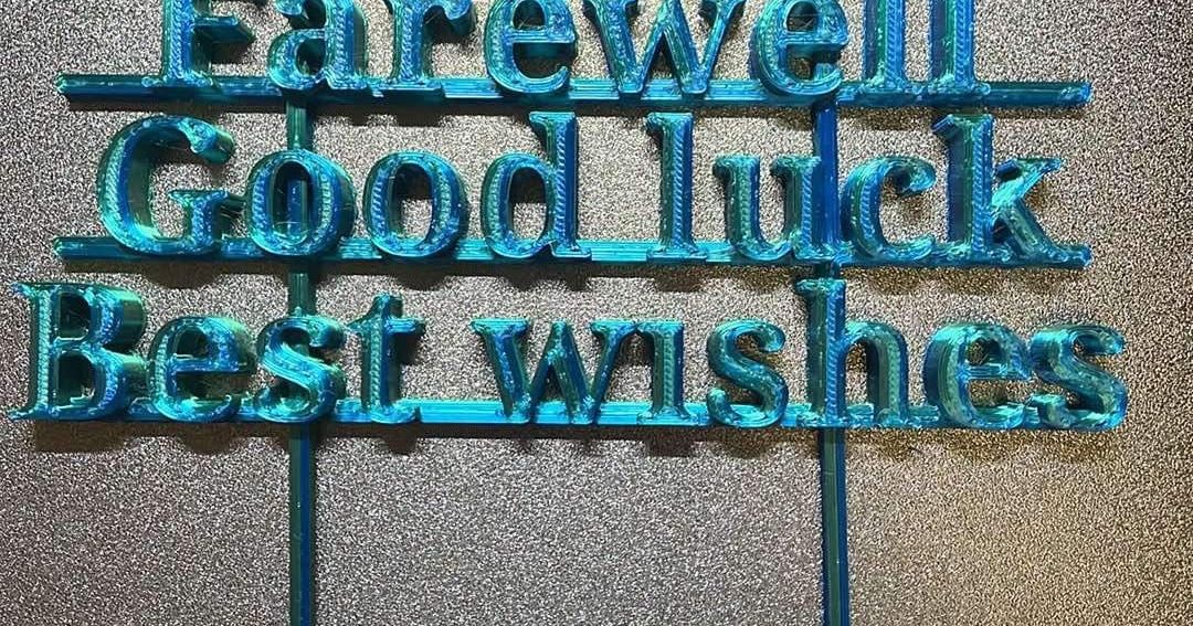 Farewell cake topper autorstwa Peter | Pobierz darmowy model STL ...