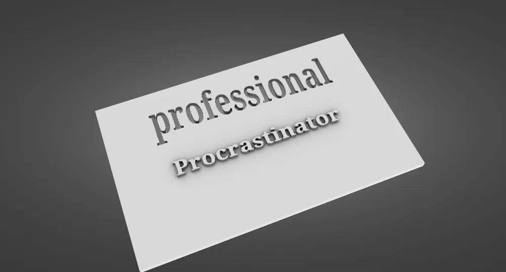 Professional Procrastinator card by Connor Stevenson | Download free STL model | Printables.com