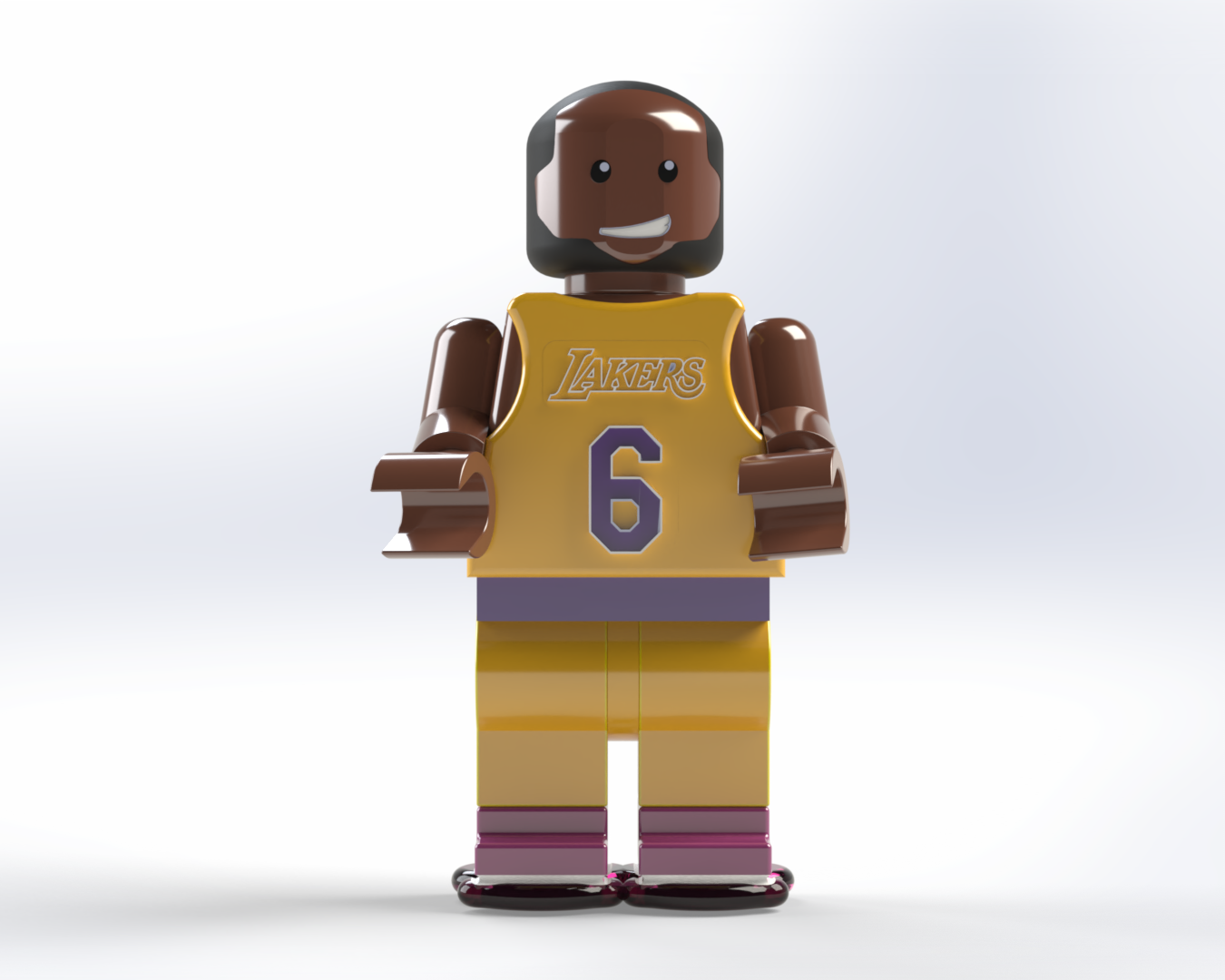 3D Printable Basketball Minifigure - Retro Style Customizable Figure ...