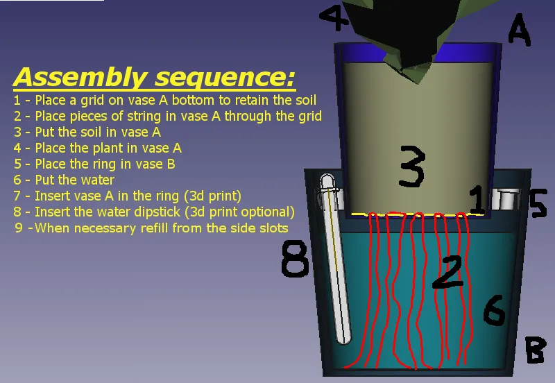 Self watering vase by Danimatix | Download free STL model | Printables.com