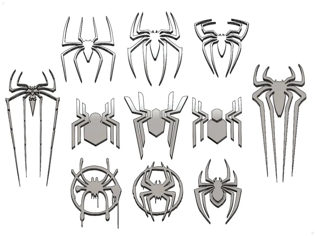 Spider-Man Logo History (+DXF) by Referentiel | Download free STL model ...