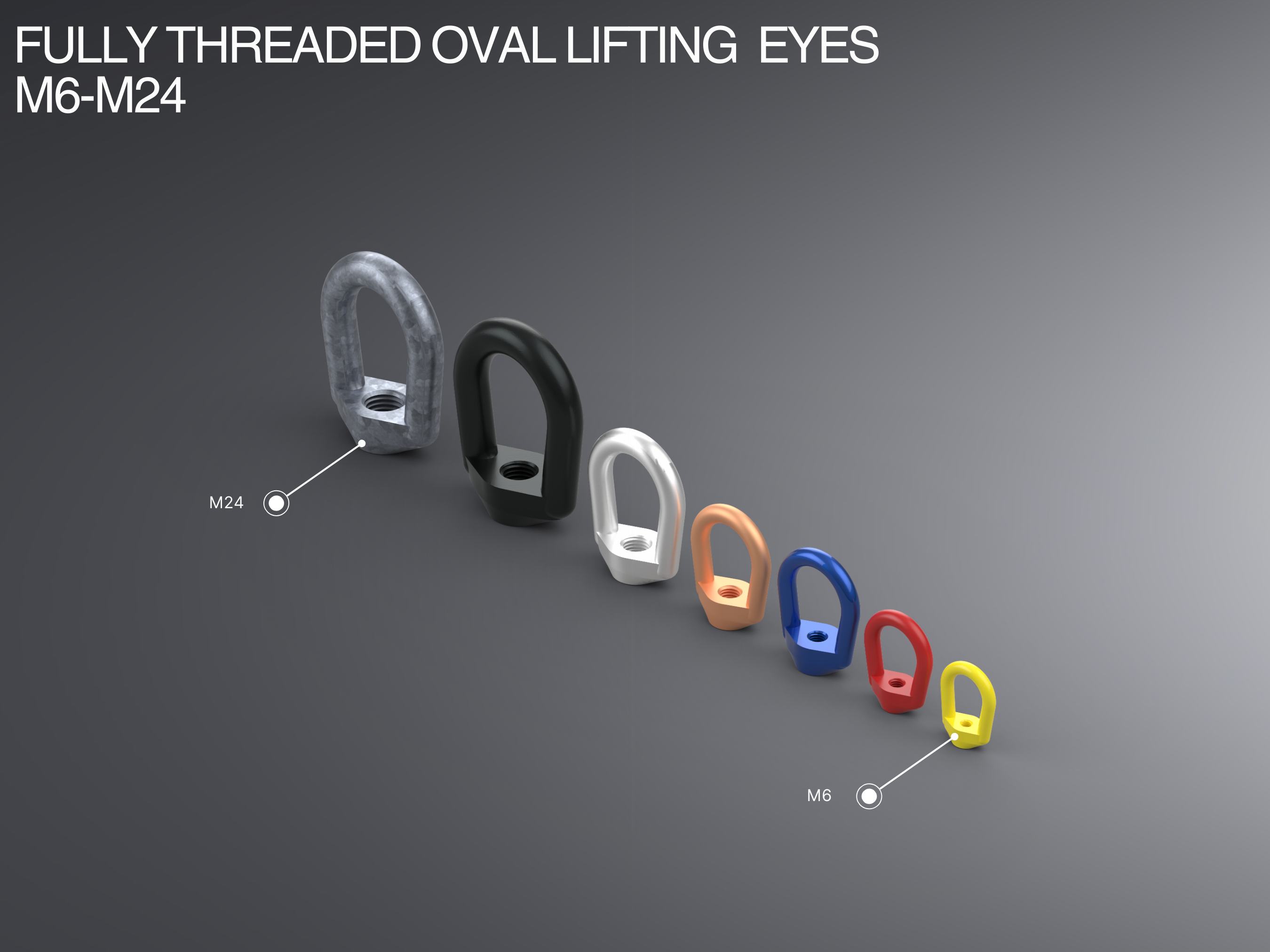 Fully Threaded Oval Lifting Eyes M6-M24 by Tycho Design | Download free ...