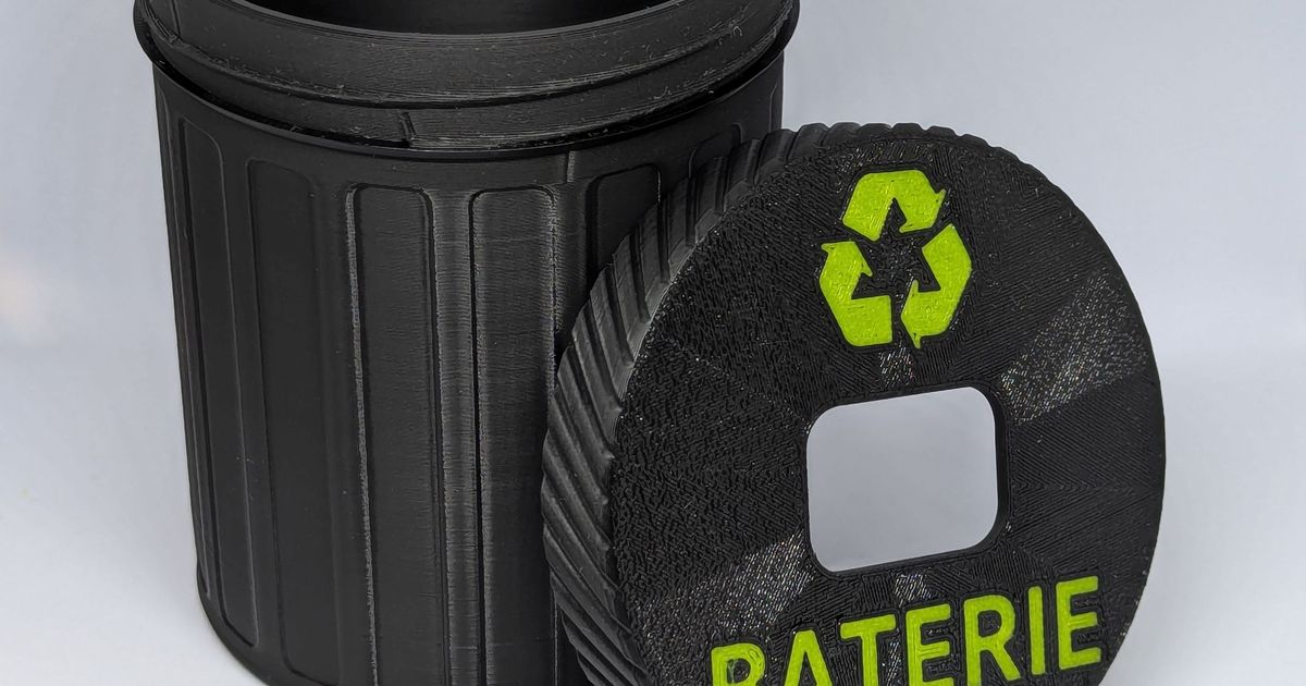 Battery bin EN / CZ by Many24 | Download free STL model | Printables.com