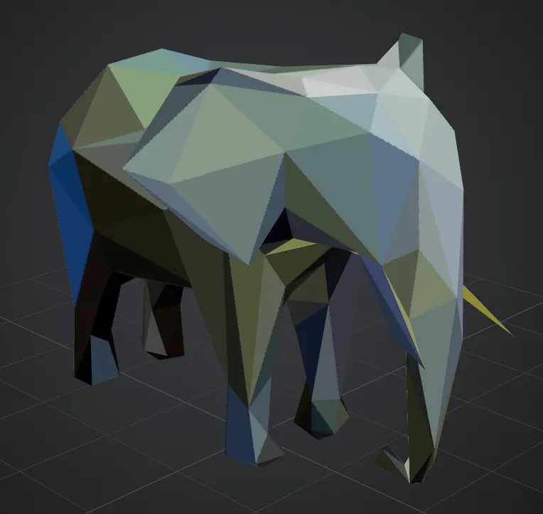 A low poly elephant by Liam West | Download free STL model | Printables.com