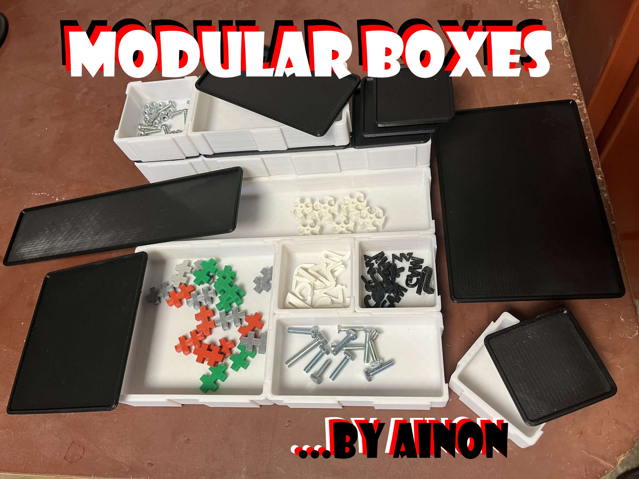 Organizer, Modulární krabičky 50x50x20 mm modul by Ainon3Dtisk ...