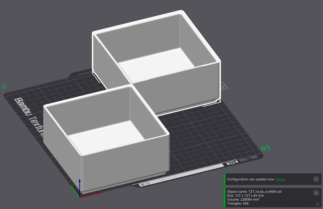 Stackable Craft Bins 127 x 127 x 64mm (5" x 5" x 2.52") by MintyHero ...
