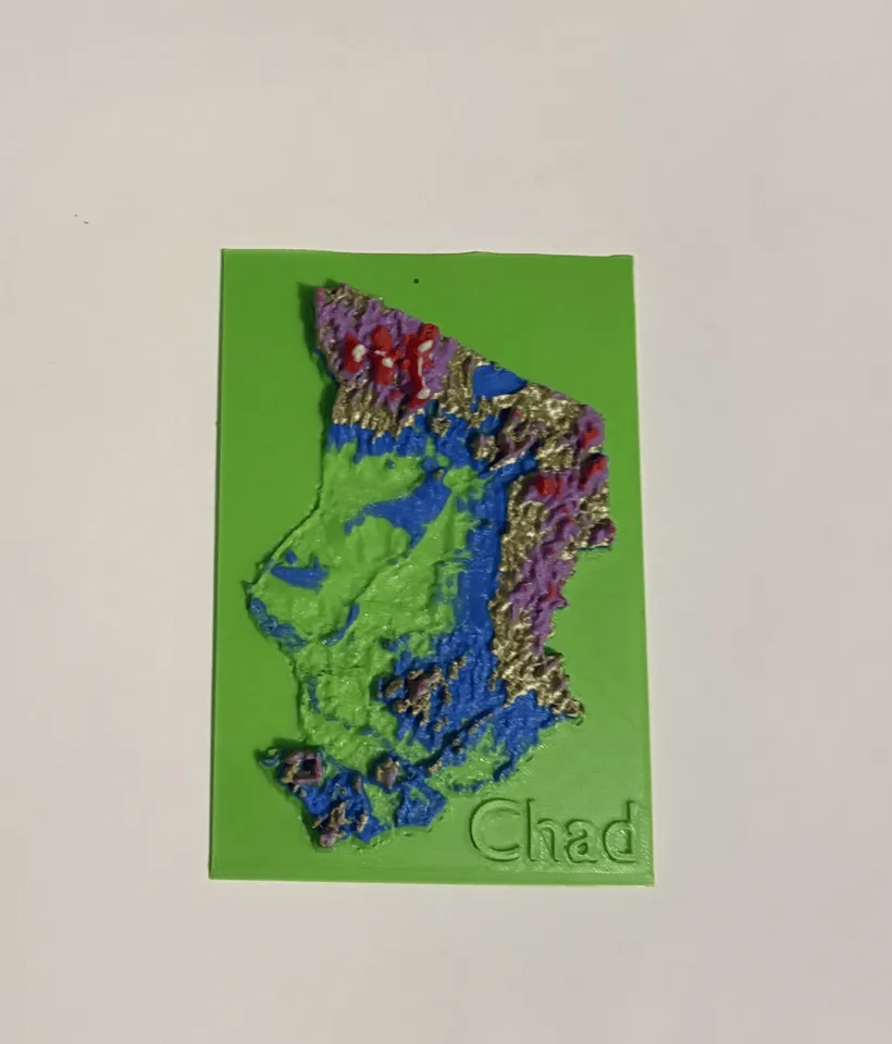 Topographic Map of Chad by (Amish)Chris | Download free STL model ...