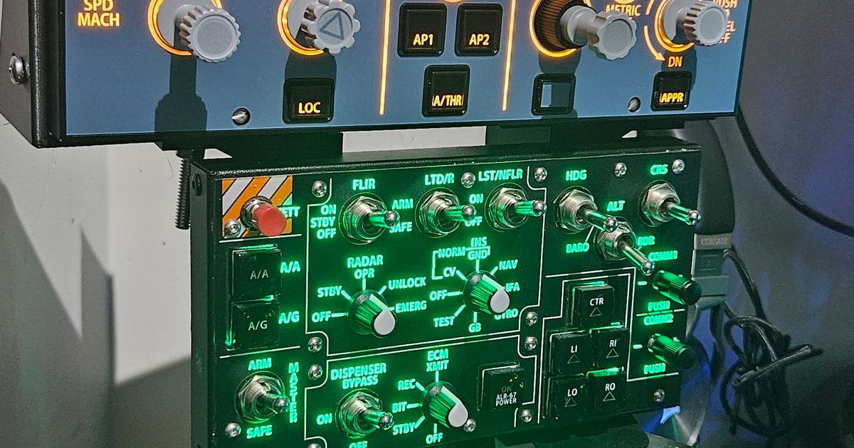 WinWing FCU Top Mount on v1 Combat Panel/Takeoff Panel por Trevor S ...