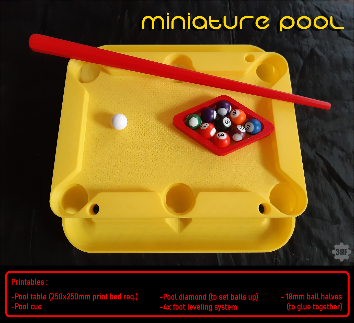 Miniature Pool - (250x250mm print bed req.) by 3DFreeman | Download ...