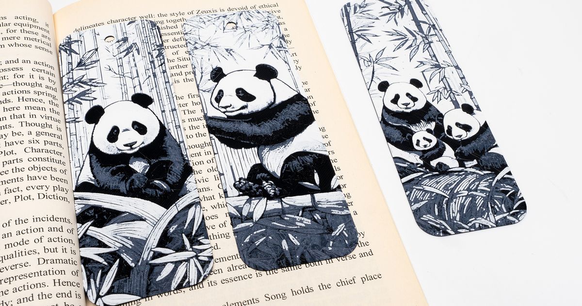 Giant Panda Bookmarks by Bamingo Design | Download free STL model ...
