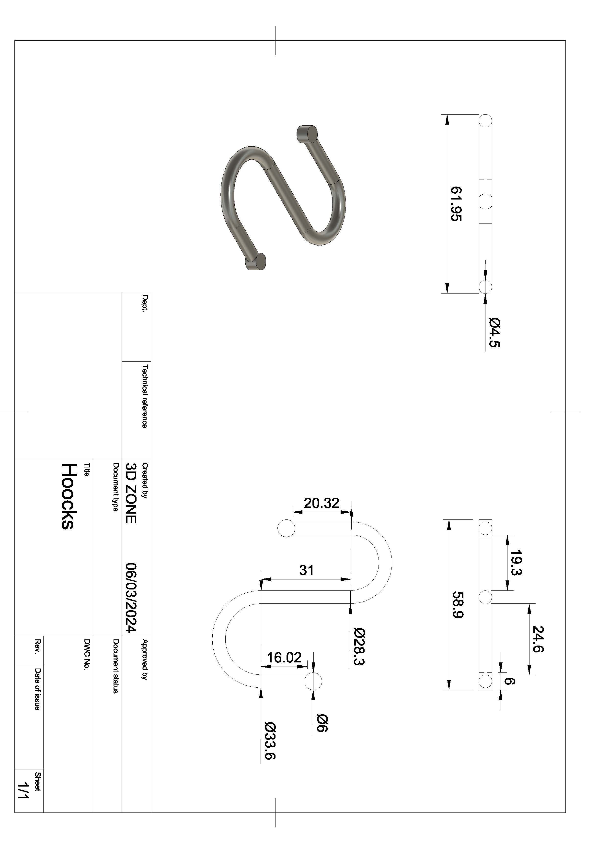 S Hook by riccardo balletto | Download free STL model | Printables.com
