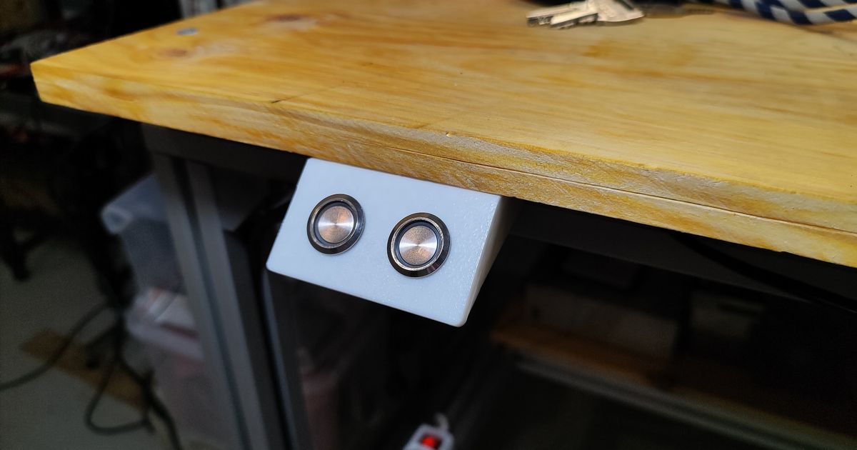 Under desk 2-button bracket (for 19mm round buttons) by Filipe Laíns ...