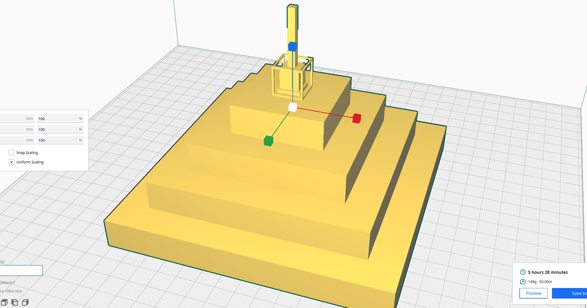 Minecraft Maximum Beacon Solid by Lief Erikson | Download free STL ...