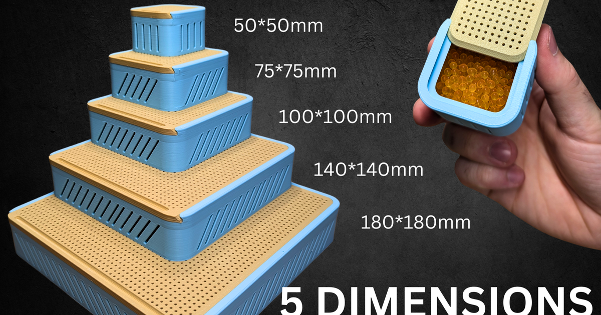V2 5-Size Desiccant Containers por aop | Descargar modelo STL gratuito ...