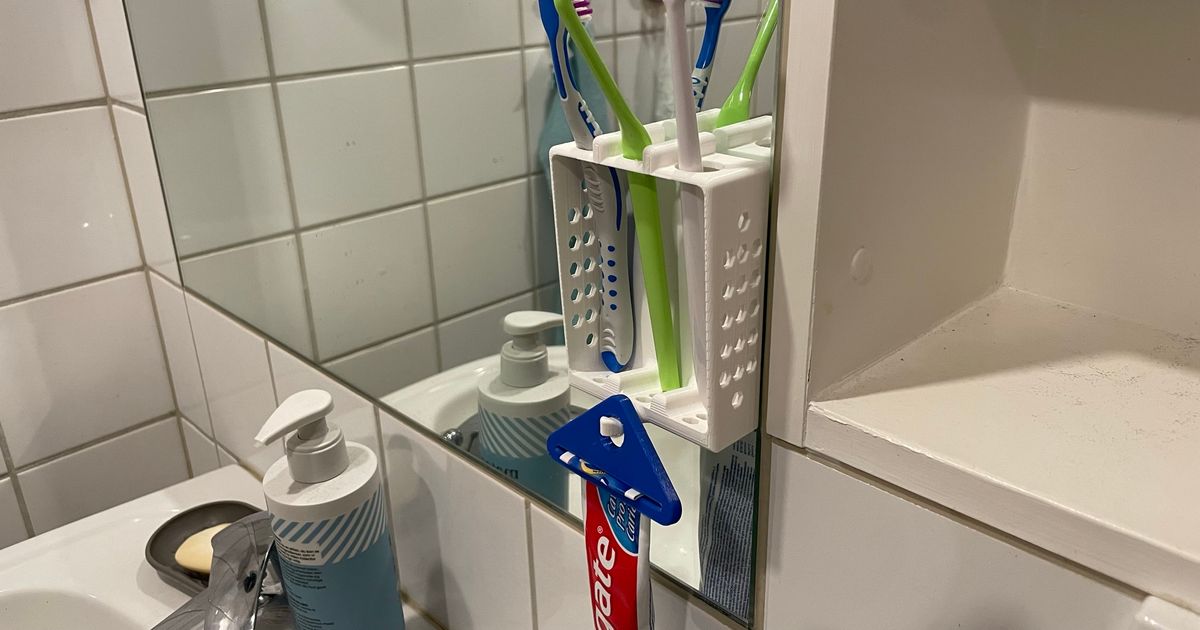 Toothbrush and Toothpaste Holder by TC | Download free STL model ...