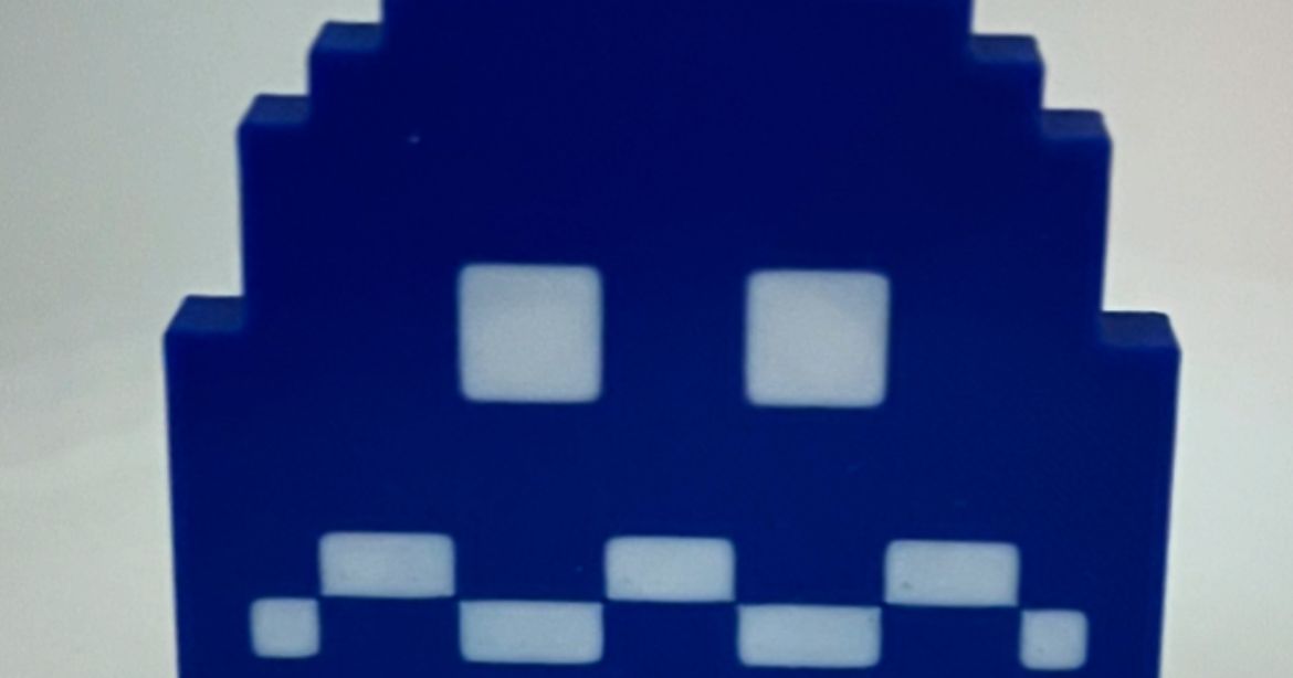 8bit Pacman Vulnerable Ghost Fidget Toy with magnet (blue ghost) by ...