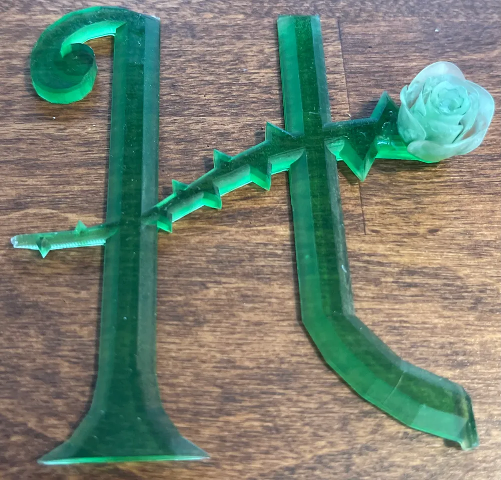 Large Letter H with Rose by Ravick5 | Download free STL model ...