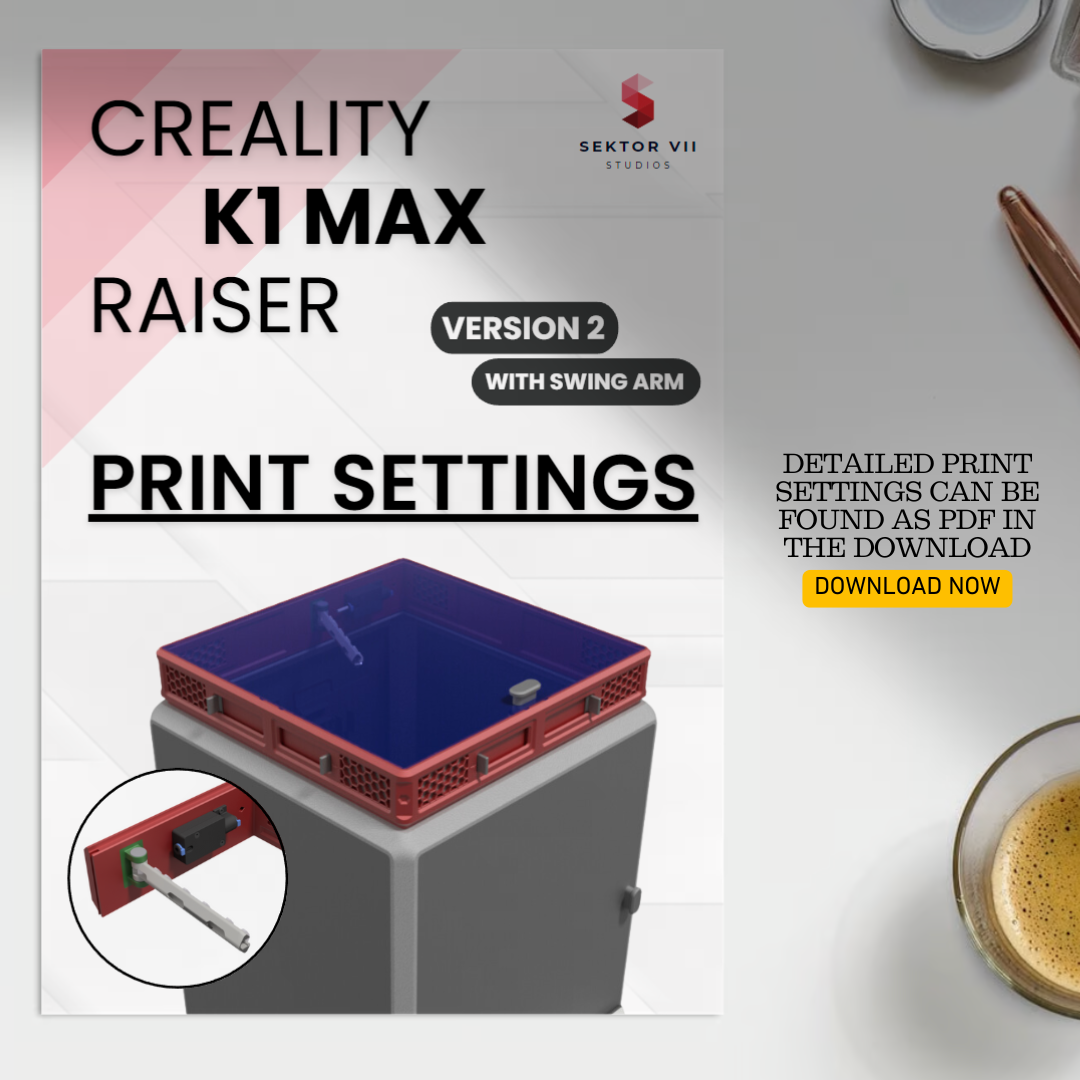 CREALITY K1 MAX RAISER / LID EXTENSION / RISER / TOP COVER / UPGRADE ...
