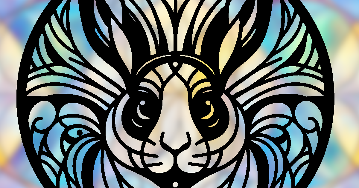 Rabbit Mandala Art – 2D geometric wallart (Stained Glass Style) by The ...