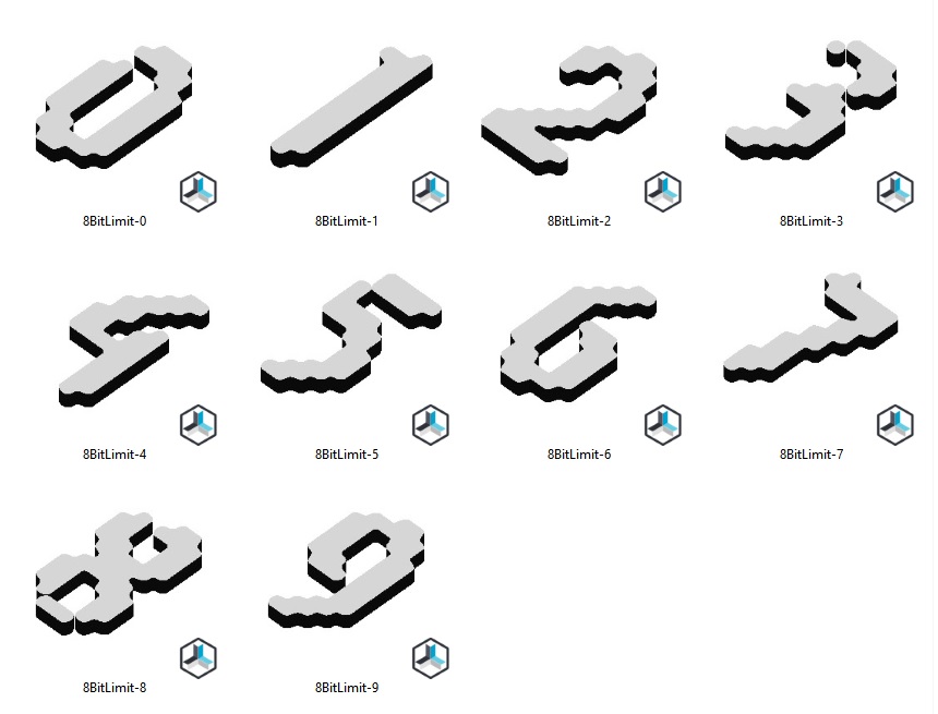 Numbers - Font 8 Bit Limit by MekDrafter | Download free STL model ...