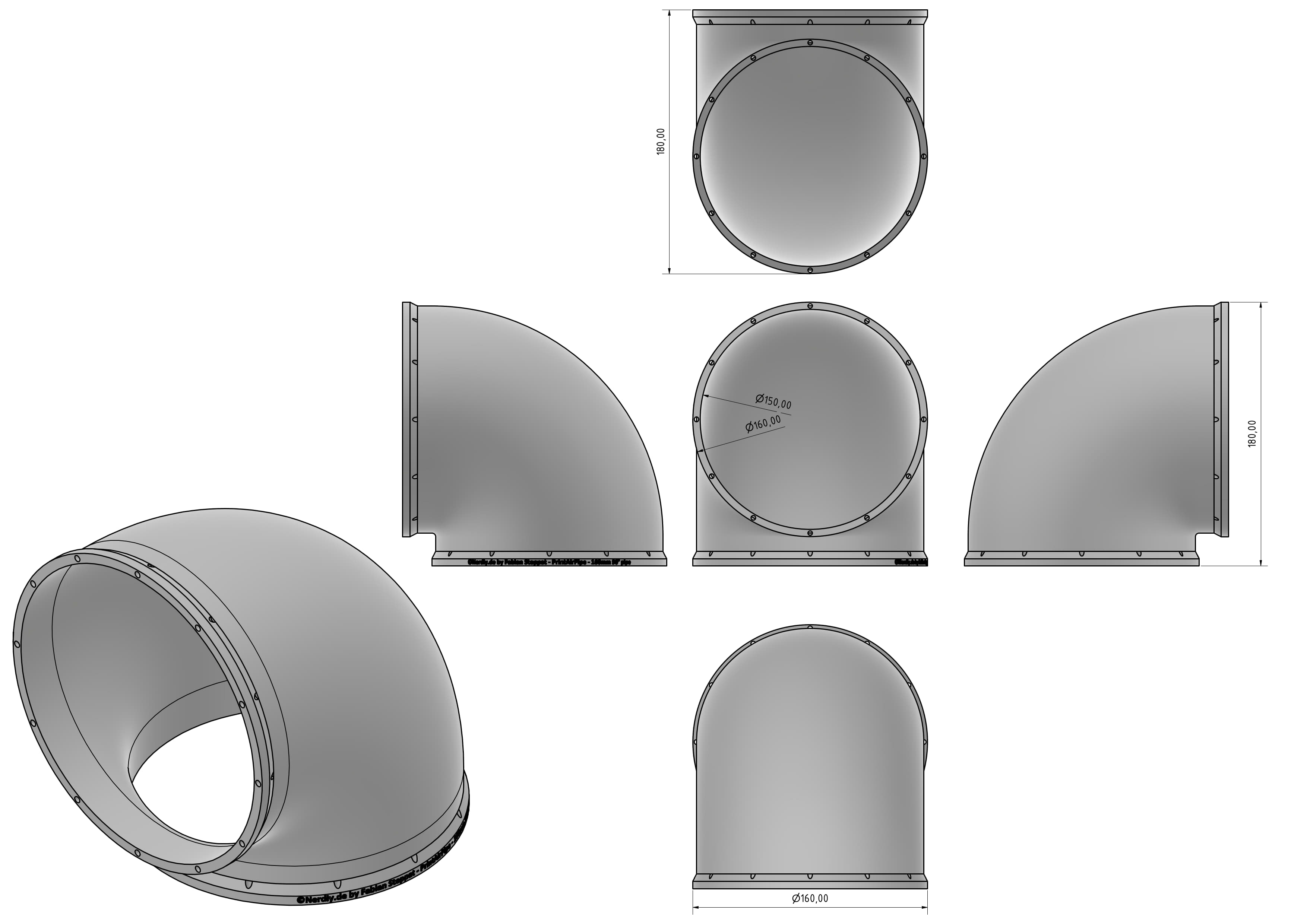 PrintAirPipe - 160mm Pipe system - complete set by Nerdiy.de ...