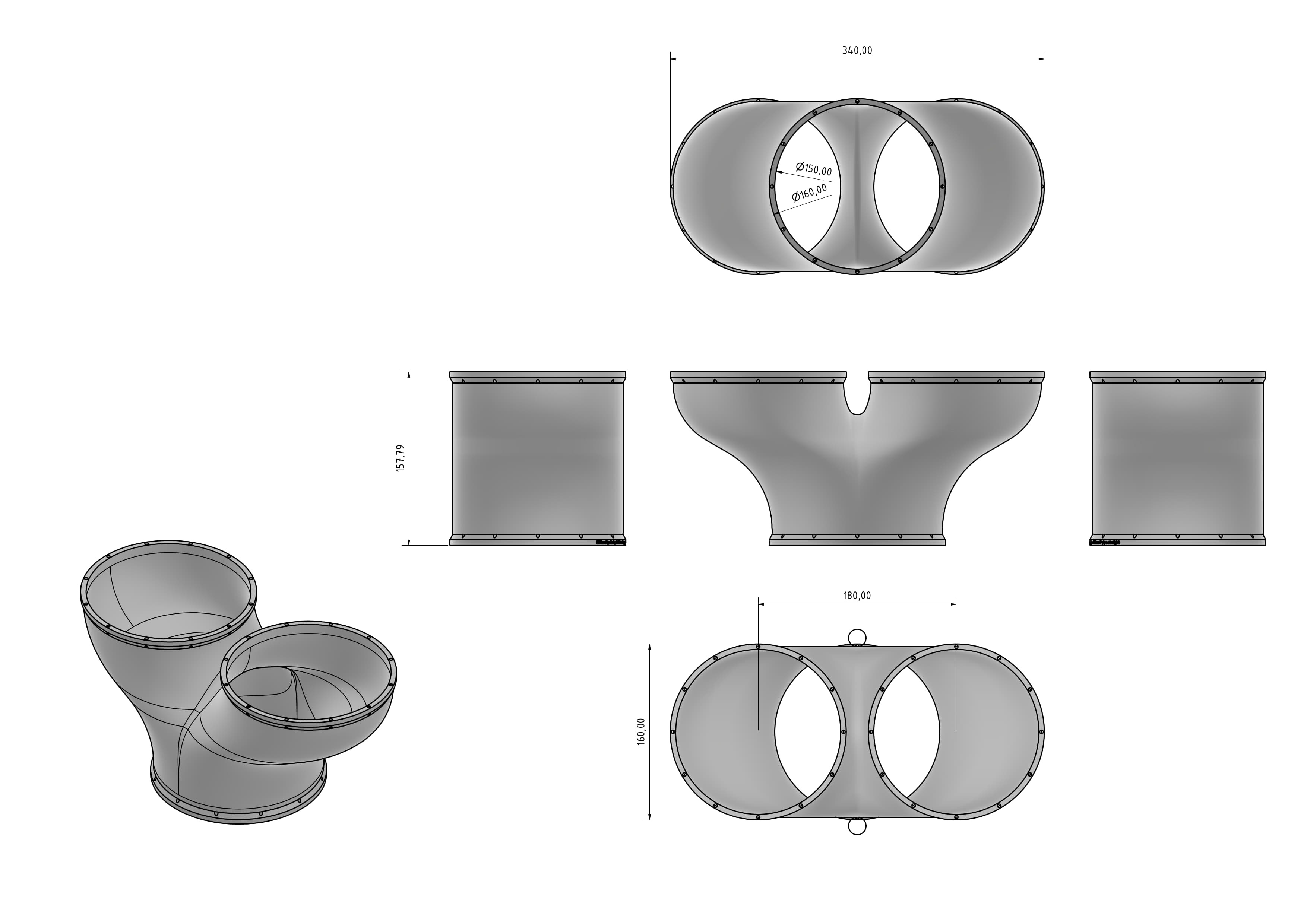 PrintAirPipe - 160mm Pipe system - complete set by Nerdiy.de ...