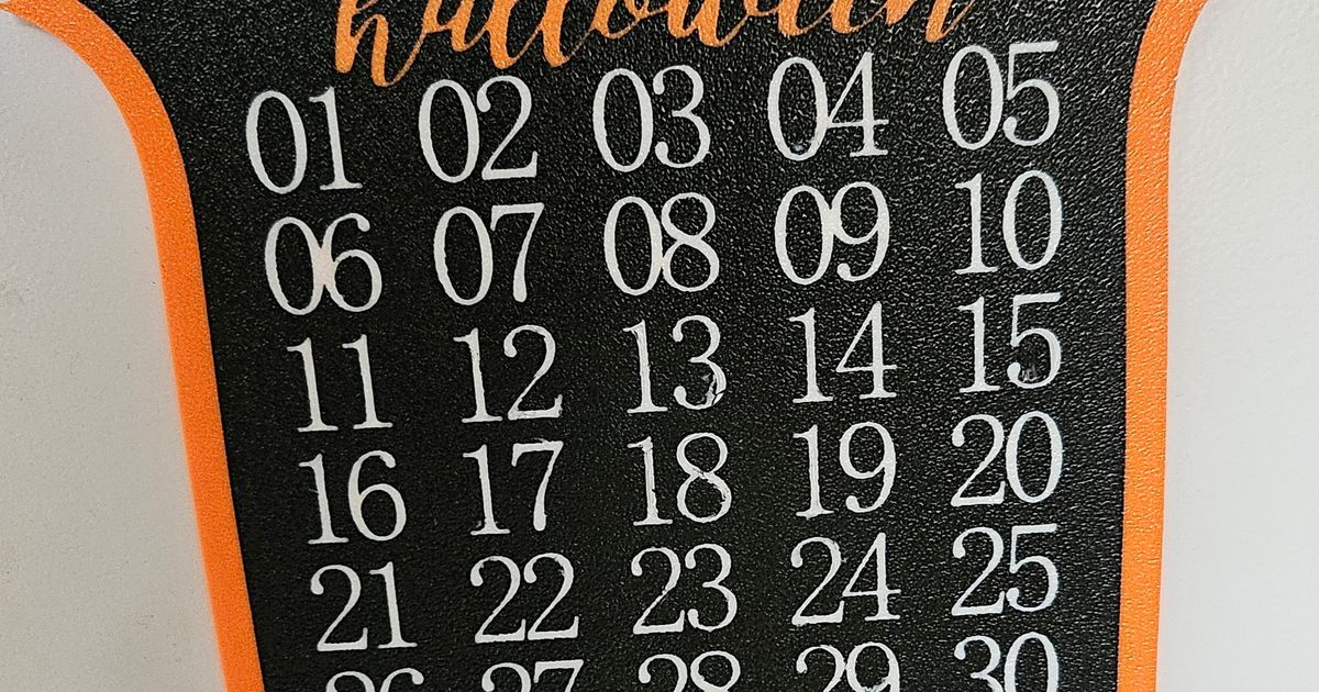 Countdown to Halloween Magnetic Sign by Lowery23 | Download free STL ...