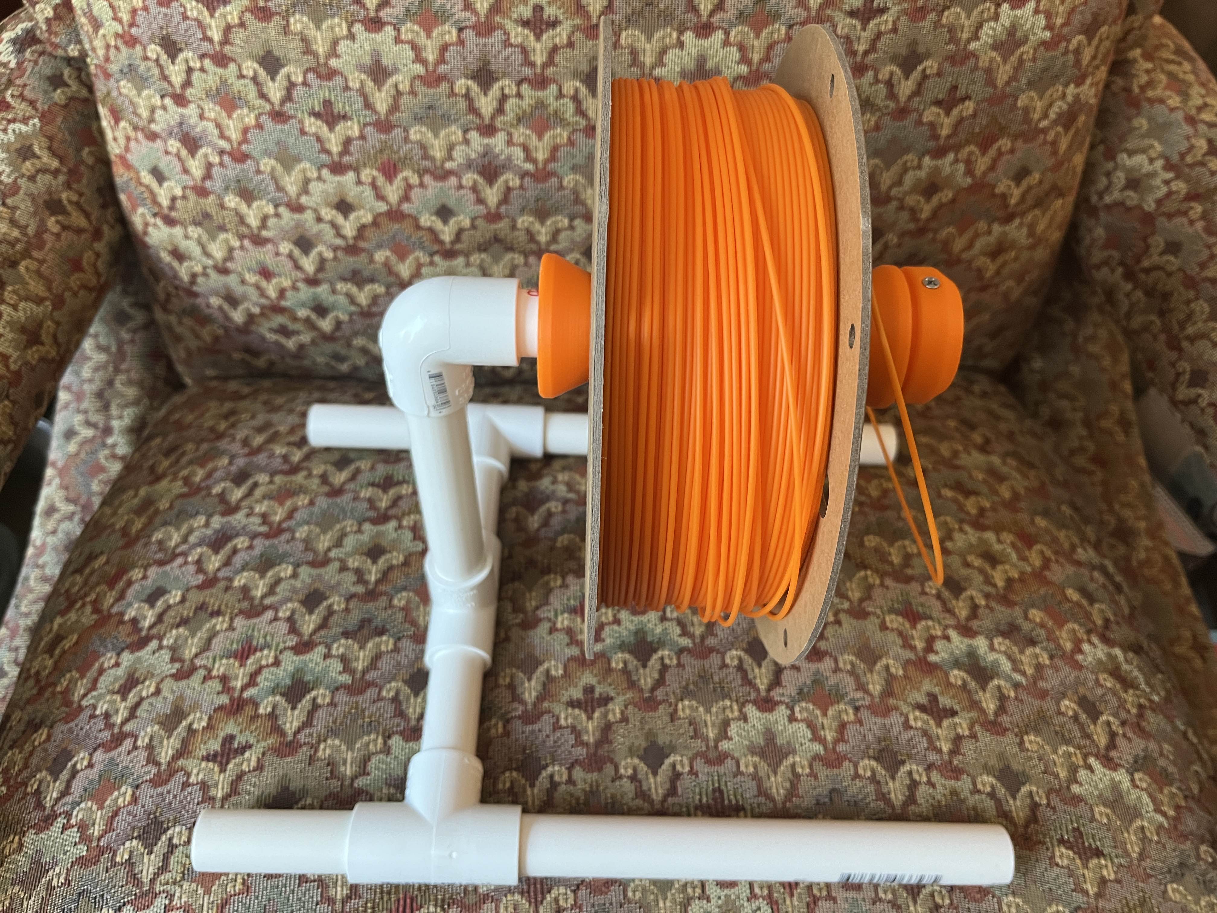 Filament holder/stand with a printed roller and 1/2" PVC pipe frame by ...