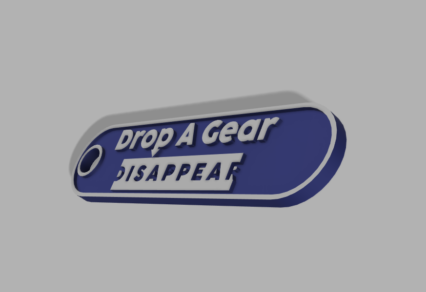 Drop A Gear Disappear key tag by Cre8r | Download free STL model ...